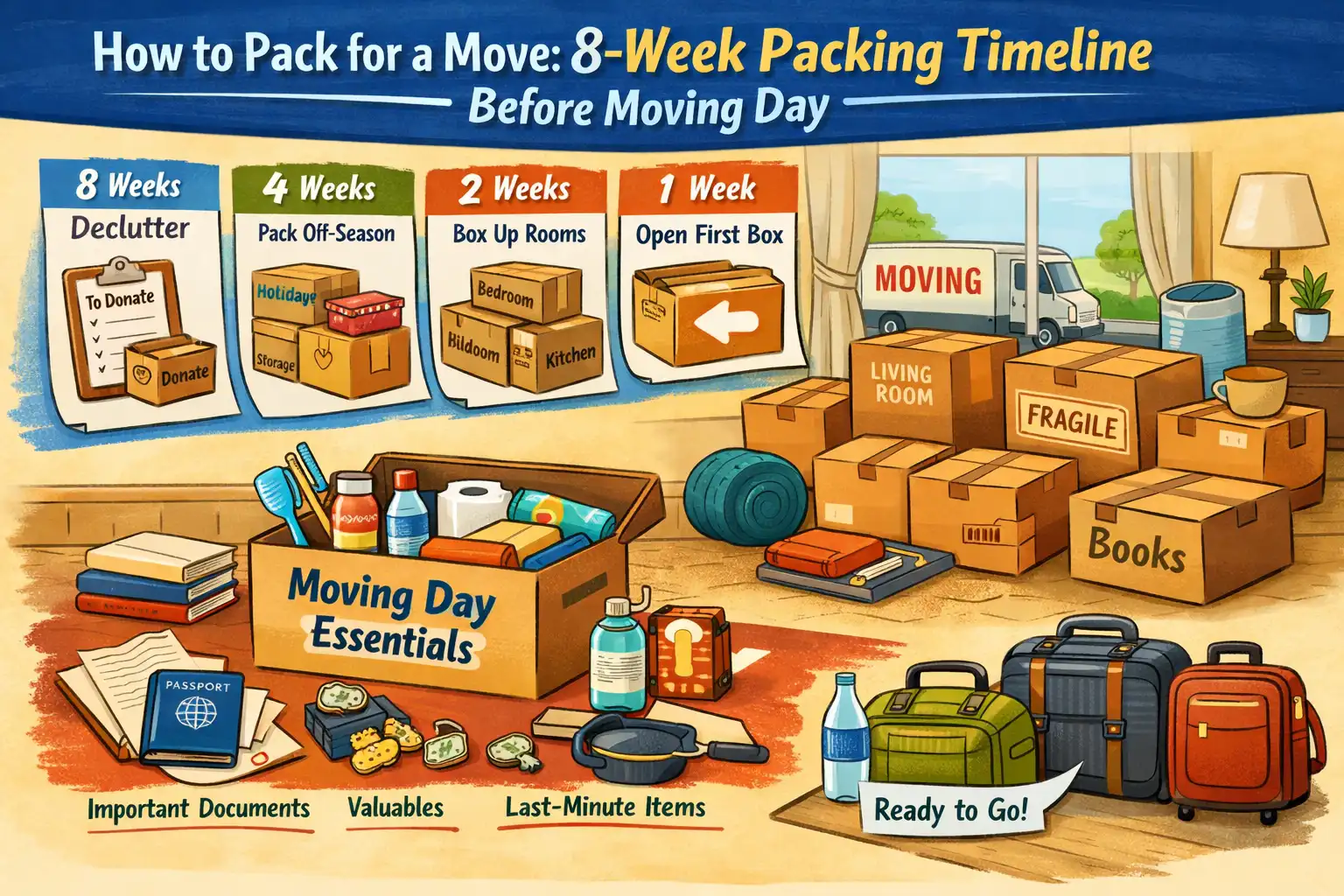 How To Pack For A Move: 8-Week Packing Timeline Guide | 6 Packers And ...